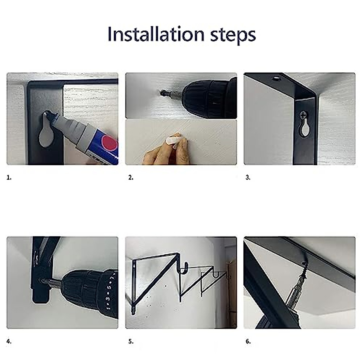 Libcflcc Tripod Shelf Storage Storage Rack Wall Storage Triangular Design Closet Rod Brackets Heavy Duty Holder Wardrobe Rod Organizer Black