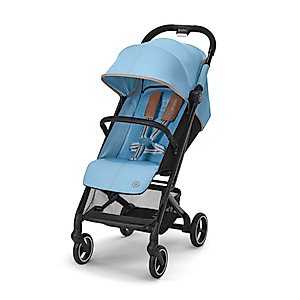 CYBEX Beezy Stroller, Lightweight Baby Stroller, Compact Fold, Compatible with All CYBEX Infant Seats, Stands for Storage, Easy to Carry, Multiple Recline Positions, Travel Stroller, Deep Black