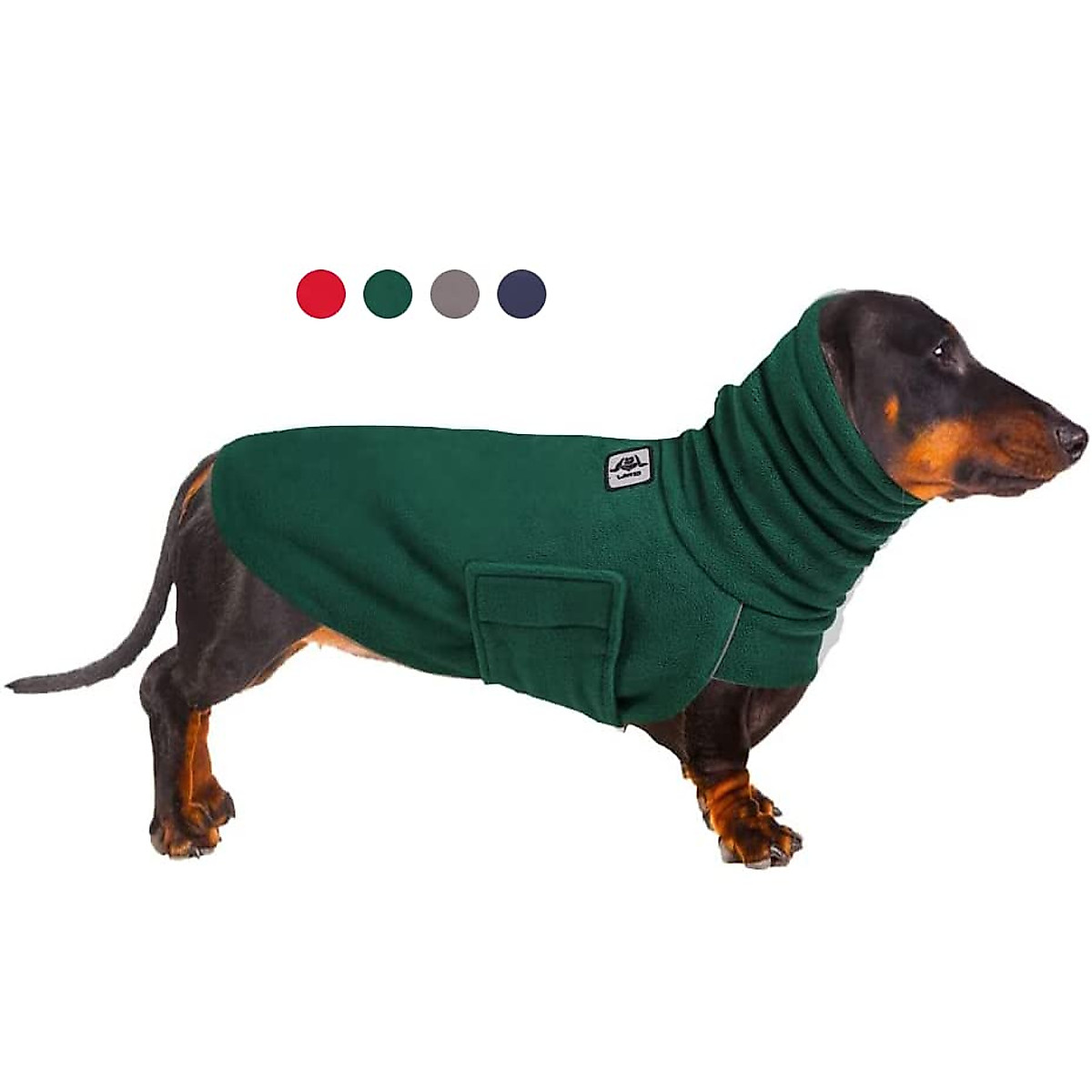 Dachshund Clothes, Dachshund Costumes for Medium Small Large Dogs, Dachshund Cold Weather Coat, Cold Weather Dachshund Coats, Dachshund Cold Coat (L, Green)