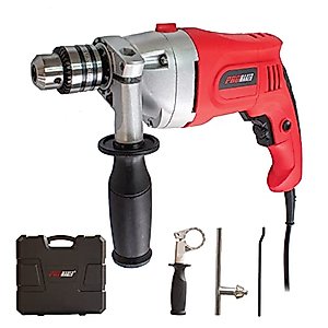 PROMAKER 7.5AMP Hammer Drill, 1/2-inch Corded Hammer Drill with accessories, Variable speed 0-3000 RPM, option to choose Impact and Hammer Drill. PRO-TP850KIT.
