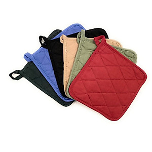 12 Pack Square Pot Holders 100% Cotton Heat Resistant Hotpads for Cooking Kitchen Potholder Set Trivet for Cooking Baking Camping House with Hanging Loops, Size: 8x8inch, Machine Washable