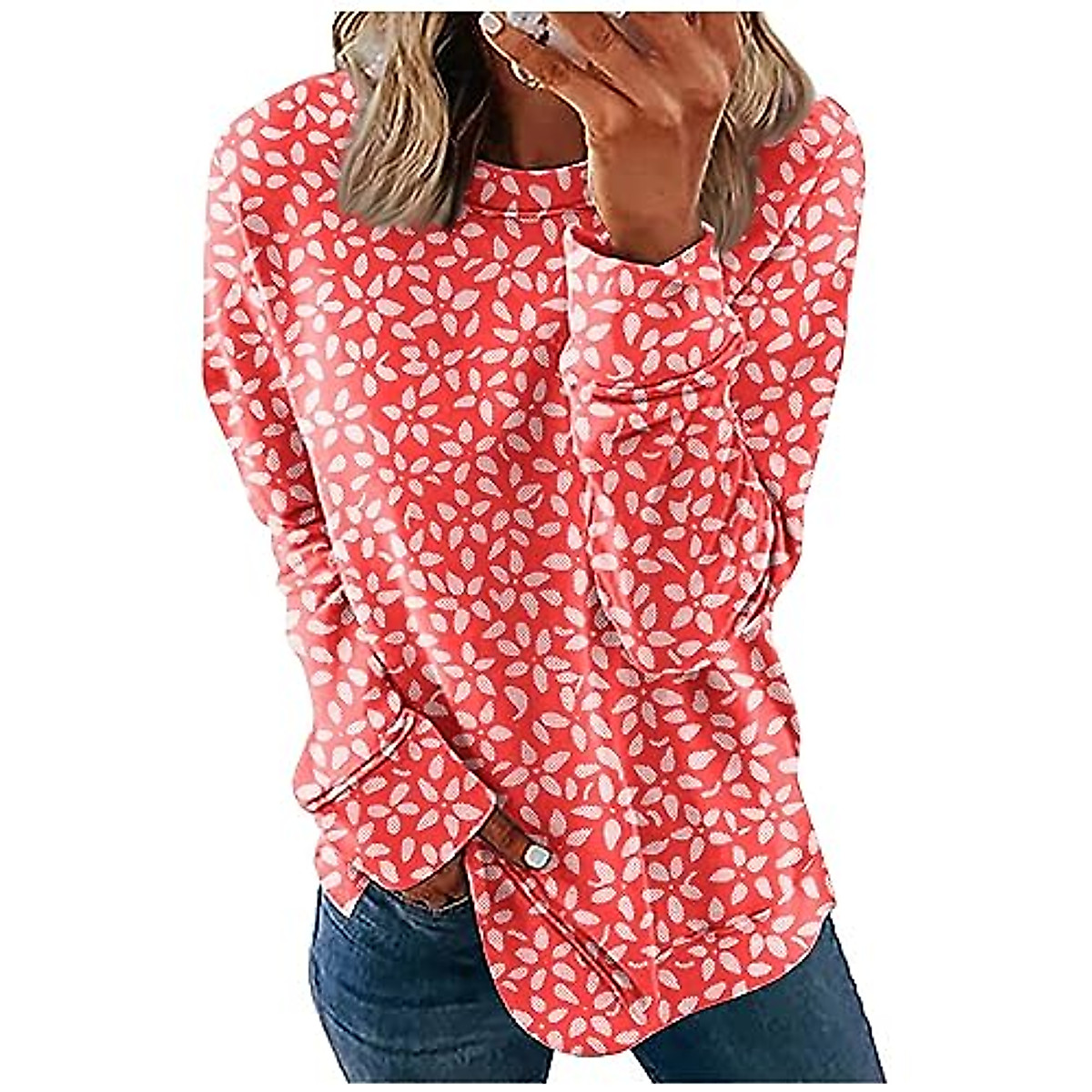 Halloween Crewneck Sweatshirt Womens Long Sleeve Tops Casual Womens Sweaters Plus Size Womens Sweatshirts Crewneck Sweater Tops Casual Sweatshirts Loose Fit Pullover Printed Blouse Trendy Shirt