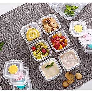 PandaEar Baby Food Snack Plastic Storage Container with Lids, 12 Pack Set BPA Free Freezer & Dishwasher Safe for Kids