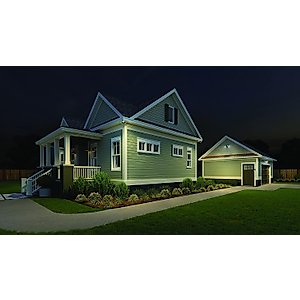 Lithonia Lighting HGX LED 2RH 40K 120 MO WH M2 HomeGuard Security Flood Lights, 4000 Lumens, 2-Light, Photocell Sensor and Motion Detection, White