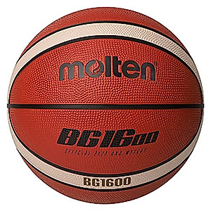 Molten BG3000 Basketball, Indoor/Outdoor, Synthetic Leather, Size 7, Orange/Ivory, Suitable for Boys Age 14 & Adult