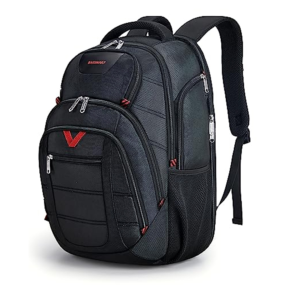 BAGSMART 45L Travel Laptop Backpack, TSA 17.3 Inch Laptop Backpack Flight Approved Black Travel Backpack with USB Charger Hole, Water Resistant College Computer Backpack Business Weekender Bag, Black