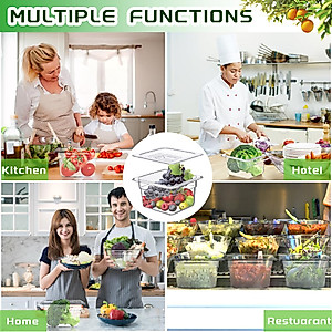 Cezoyx 6 Pack 1/6 Size Food Pans with Lids, 4 Inch Deep Commercial Hotel Pans Clear Polycarbonate Food Storage Containers for Kitchen Restaurant Fruits Vegetables