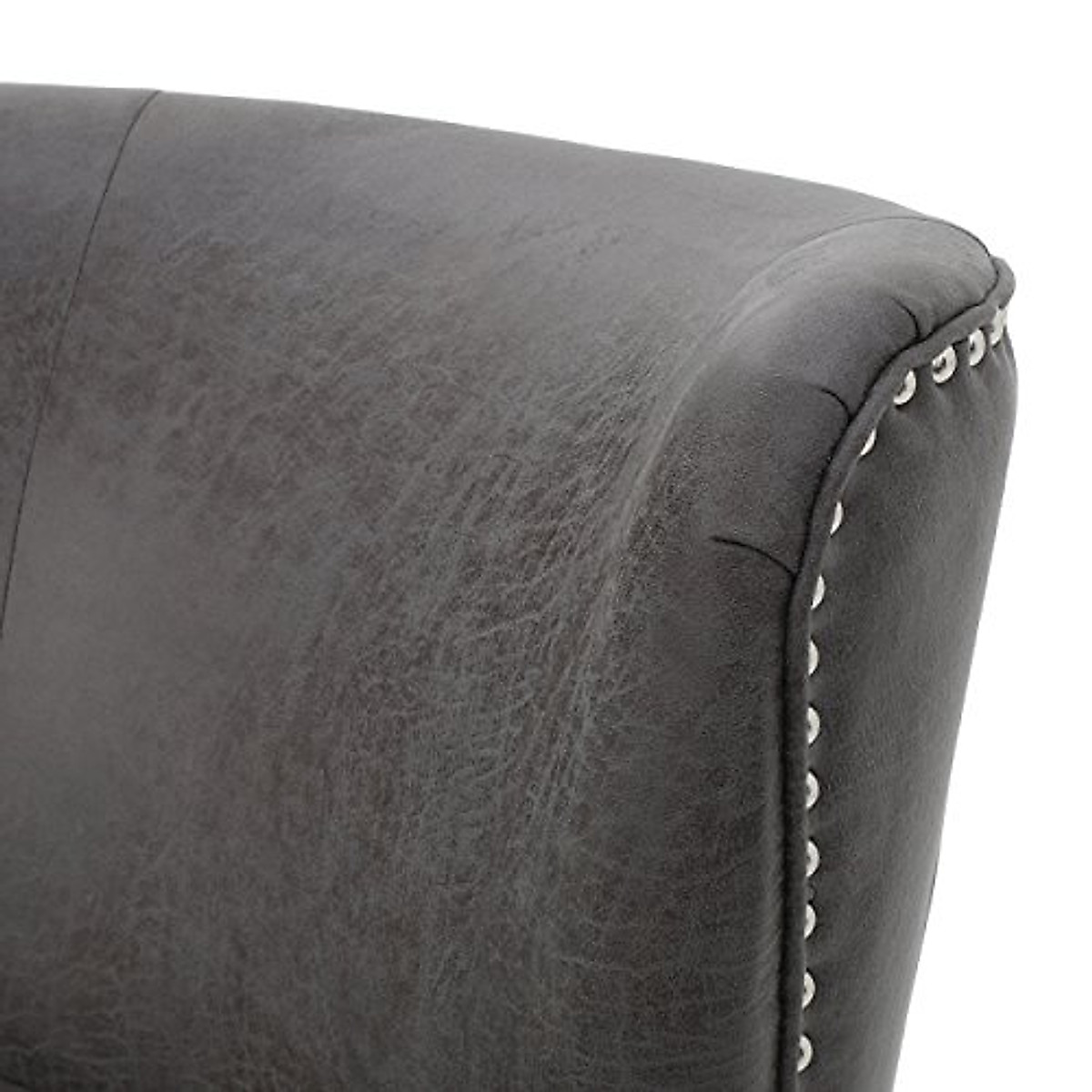 Christopher Knight Home Lorenzo Fabric Hi-Back Studded Chair, Slate