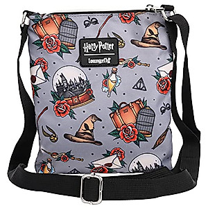 Loungefly Harry Potter Passport Crossbody Travel Bag AOP Relics Tattoo Print