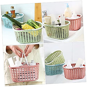 3pcs Storage Tote Basket Toiletry Bag with Handle Dorm Organizers for Portable Organizer Handles Plastic Baskets Bin Shelf College Bathroom Kitchen Caddy Supplies Pantry Shower
