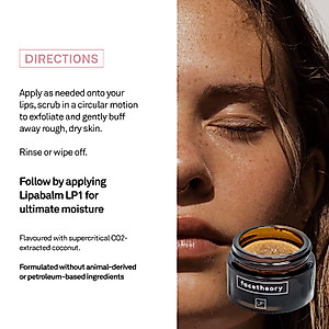 facetheory Lipascrub LP2 - Organic Lip Scrub and Lip Exfoliator, Moisturize and Exfoliate, Made With Natural Ingredients, Lip Scrub For Dark Lips, Vegan & Cruelty-Free, Made in UK | 0.5 fl oz