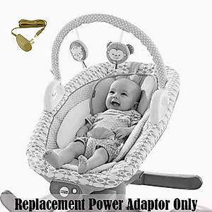 Replacement Part for Fisher Price Cradle ‘n Swing - Fits Many Models ~ Replacement 6V Swing AC Adaptor Power Plug Cord ~ Brown