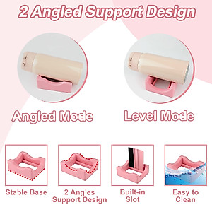 Silicone Cup Cradle for Tumblers,2 Pack Tumbler Holder for Crafts with Built-in Slot and Felt Edge Squeegee,Small Cup Cradle Use to Apply Vinyl Decals,Anti-Skidding Tumbler Stand Cup Holder