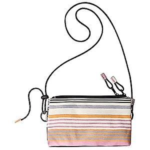 KAVU Dosewallips Double Zip Crossbody Rope Sling Purse - Springtime Stripe