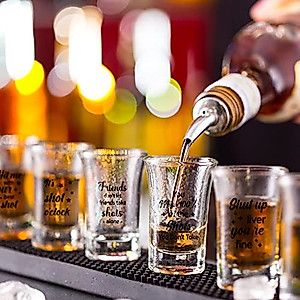 24 Packs Acrylic Clear Party Shot Glasses Set 1.2 Ounce Heavy Base Shot Glasses Funny Friends Shot Glasses for Adult Small Glass Shot Cups, 8 Styles