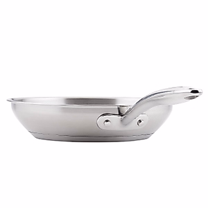 Rachael Ray Professional Stainless Steel Skillet, 10-Inch Frying Pan, Silver