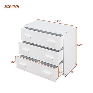 Harper & Bright Designs Low Loft Bed with Storage Drawers, Wood Twin Size Loft Bed with Cabinet, Shelf, Ladder, Safety Rail for Girls, Boys, Teen （White