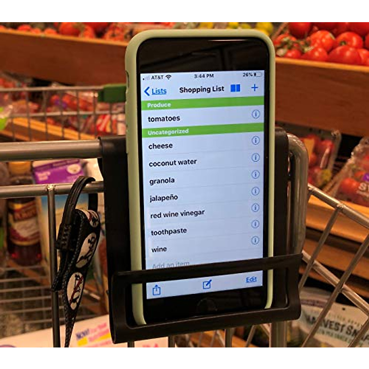Cart Phone Caddy - Smartphone Holder for Shopping Cart - Safely Secures Cell Phone While you Shop