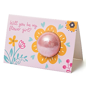 Pop Fizz Designs Flower Girl Proposal Card with Bath Bombs [2 Pack]- Flower Girl Gift, Flower Girl Cards, Flower Girl Gifts From Bride, Flower Girl Proposal Box Gifts