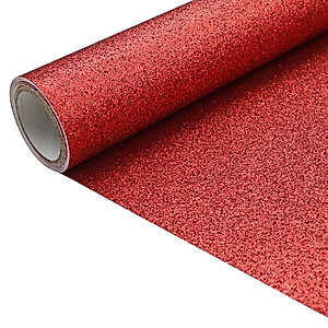 Red 11.8X 53 Inch (30 x 135 cm) Sparkly Superfine Glitter Leather Rolls Shiny Faux Fabric Canvas Perfect for Craft DIY Handmade Projects Patchwork Bow Earring Craft Key Chain