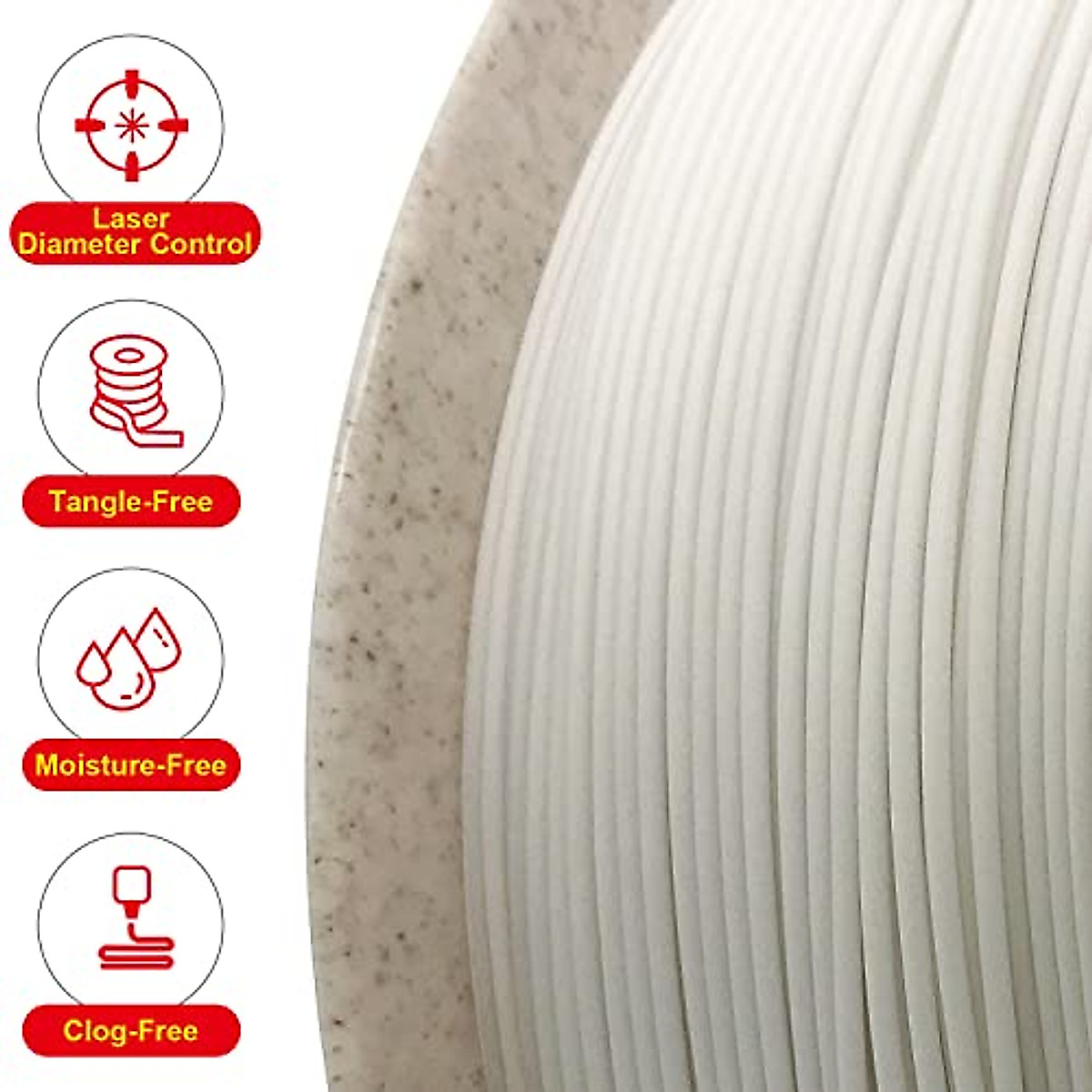 RepRapper White Extra Strong PLA PRO (PLA+) Filament for 3D Printer & 3D Pen 1.75mm (± 0.03mm) 2.2lbs (1kg)