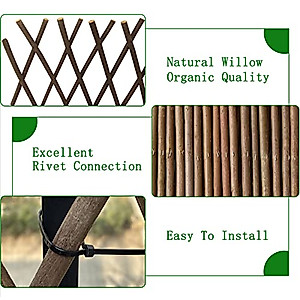 86 York Expandable Willow Lattice Fence Panel for Climbing Plants Vine Ivy Rose Cucumbers Clematis (1)