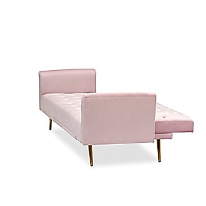 Tufted Upholstered Velvet Modern Futon Loveseat Sleeper Sofa Bed Convertible Couch Daybed,Folding Sofá Beds Recliner,Small Love Seat 2-Seat Couches with Toss Pillows&Metal Legs for Living Room
