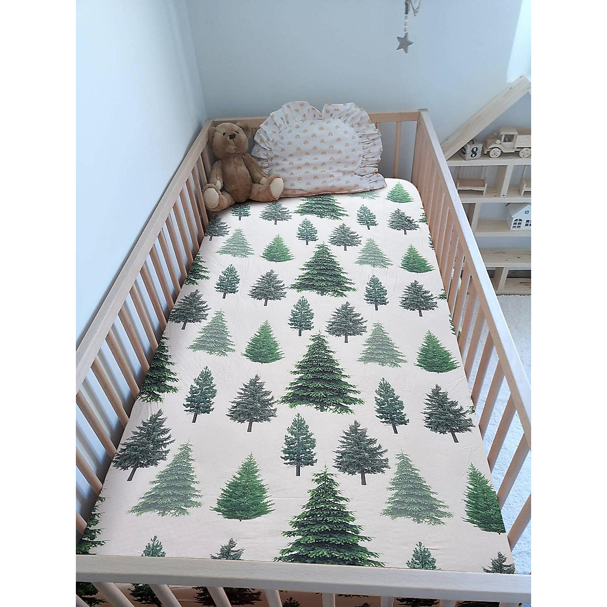 Soft Fitted Crib Sheet, Stretchy and Breathable Toddler Crib Sheet for Boys and Girls, Fits Standard Crib and Toddler Mattress