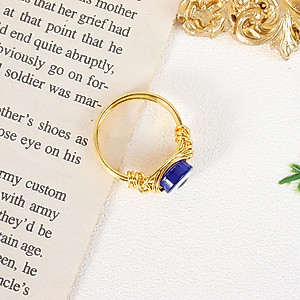 Turkish Blue Evil Eye Band Rings for Women Men Fashion Handmade Wire Wrapped Glass Bead Good Luck Symbol Statement Stacking Knuckle Middle Finger Ring Protection Amulet Lucky Jewelry Gifts Birthday (11)