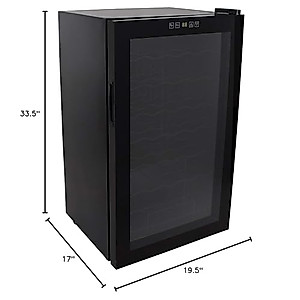 Magic Cool MCWC34SI Wine Cooler Refrigerator, 34-Bottle, Metallic