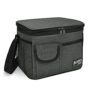 Insulated Lunch Box for Women Men, Leakproof Thermal Reusable Lunch Bag with 4 Pockets for Adult & Kids, Lunch Bag Cooler Tote for Office Work by Tirrinia, Charcoal