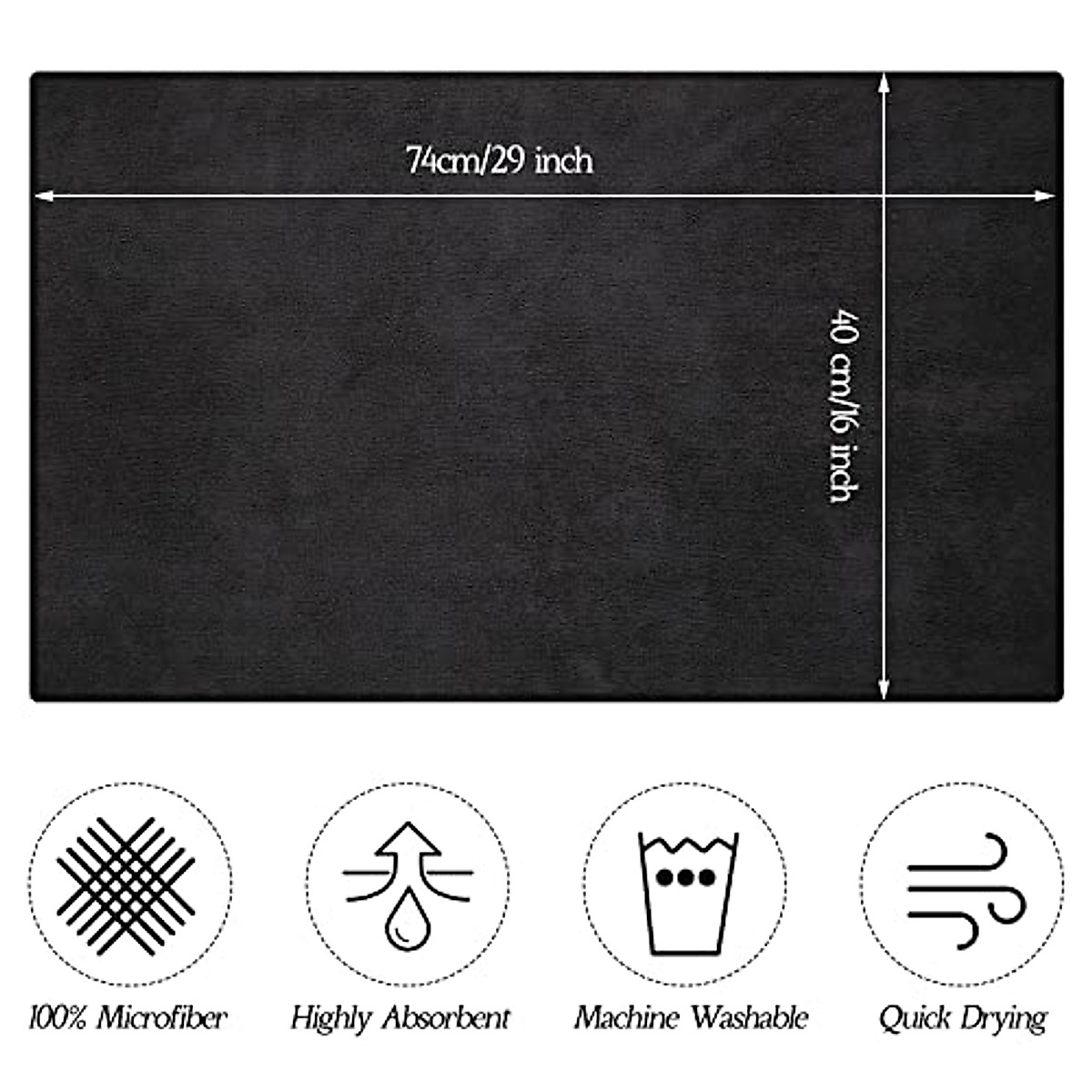 40 Pack Bleach Proof Towels Microfiber Absorbent Salon Towels Bleach Resistant Hair Towel Quick Dry Hand Towels Bulk 16 x 29 Inches for Gym, Bath, Spa, Shaving, Barber (Black)