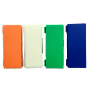 50-Place Microslide Slide Microscope Box Colors, Blue, Green, Orange, White(Pack of 4)