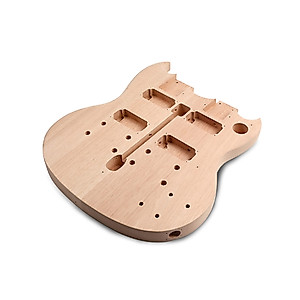 Fistrock DIY Electric Guitar Kit Double Neck Guitar Kits Beginner Kits 12 String Right Handed with Mahogany Body Mahogany Neck Rosewood Fingerboard Chrome Hardware Build Your Own Guitar.