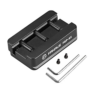 FANAUE FGP-65 Picatinny Arca-Swiss Compatible Rail Plate with Anti-Slip Slot, CNC Machined Aluminum,Tripod Dovetail Adapter Mount