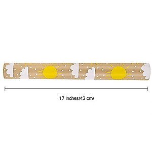 RUSPEPA Kraft Wrapping Paper Roll - Sun and Cloud Design Great for Birthday, Party, Baby Shower - 17 Inches X 32.8 Feet