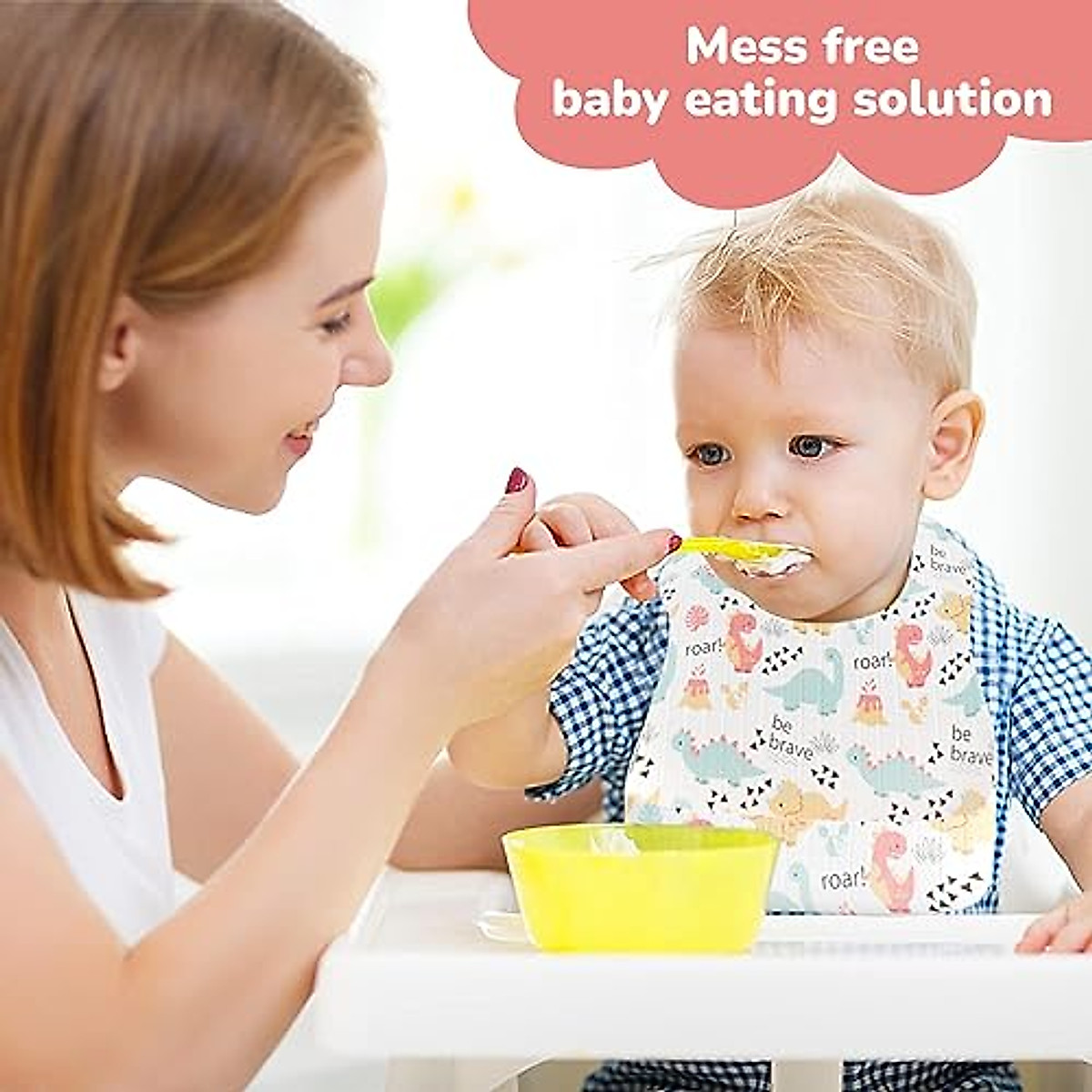 POUATU Premium Disposable Bibs Baby - Mess-Free Feeding and Easy Cleanup - Pack of 20