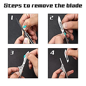 OLITANS AL-T011 Folding Scalpel CNC Titanium Handle Mini Folding Knife #24 Replaceable Blades Pocket Knife Box Open Tools