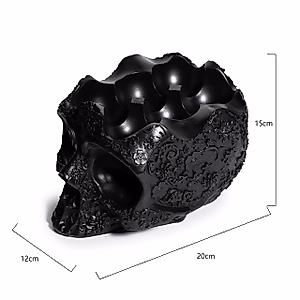 GUTE Skull Egg Holder Container Bowl 6" H Half Dozen Decorative Halloween Egg Keeper Storage Display Organizer Serveware Breakfast Serving for Countertop, Kitchen, Decor Skeleton Trick Or Treat