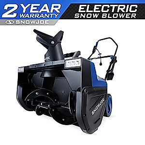 Snow Joe SJ627E Electric Walk-Behind Snow Blower w/Dual LED Lights, 22-inch, 15-Amp & Woods 2436 16/3 Outdoor Cold-Flexible SJTW Extension Cord, Blue with Lighted End, 100-Foo