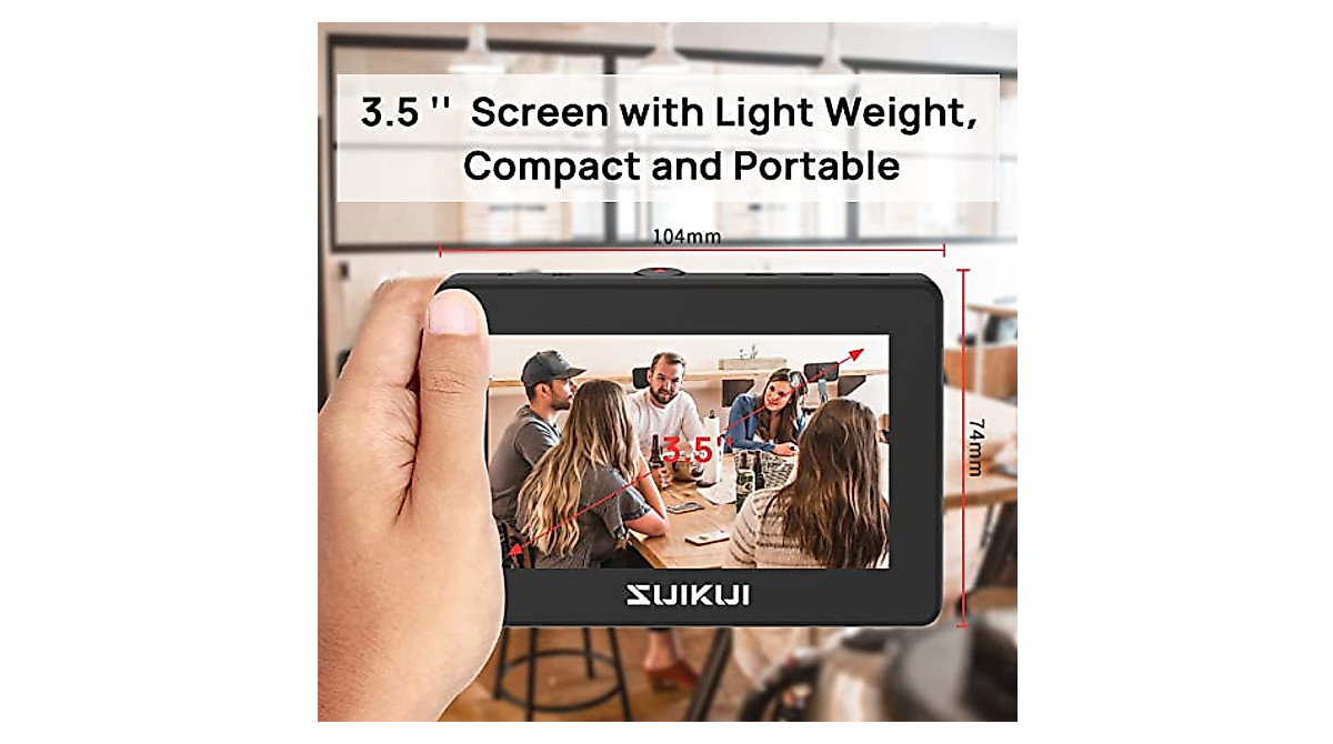 SUIKUI RH35 3.5” HD Monitor with Unlimited 1080p Recording