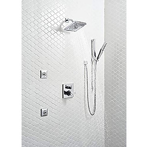DELTA FAUCET T27867-BL Angular Modern Monitor 17 Series Valve 3-Setting Integrated Shower Trim with Diverter, Matte Black