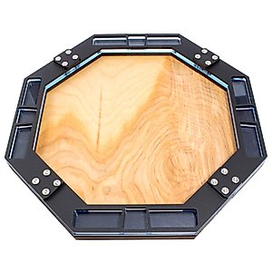 C4Labs Dice Tray~10" Octagon-Plain Wood Design, for Games, Gaming