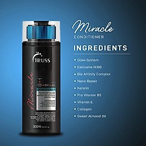 TRUSS Instant Repair Leave-in Hair Protector Bundle with Miracle Shampoo and Conditioner Set