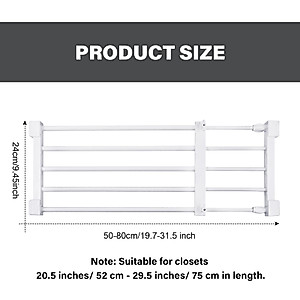 Geetery 4 Pcs Closet Tension Shelf Metal Expandable Closet Shelf Dividers Adjustable DIY Shelf Separators in Closet Tension Rod Storage Rack for Cabinet Kitchen Wardrobe (19.7''-31.5'' X 9.45'')