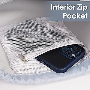 WANDF Drawstring Backpack Sports Gym Bag with Shoulder Pads Water Resistant String Bag Cinch Bag for Women Men (Black Gradient)