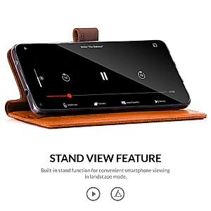 SURAZO Phone Wallet for iPhone SE (2020) case - Premium Genuine Leather Folio Cover with RFID Blocking & Kickstand - Flip case with 3 Card Slot & Paw Motif - Handmade in EU for Apple iPhone SE (2020)