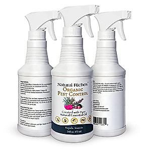Natural Riches Organic Bug Spray Mosquito Repellent for Kids Insect Repellent for Flies Ticks Outdoor Indoor W/Essential Oils Campers Homes Kitchens Ants Spider Roach Pet Family Safe 16oz