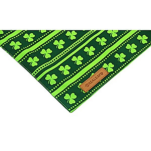Realeaf St. Patrick's Day Dog Bandanas 2 Pack, Reversible Green Shamrock Pet Scarf for Boy and Girl, Premium Durable Fabric, Holiday Bandana for Small Medium Large and Extra Large Dogs (Large)