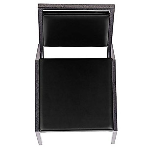 Flash Furniture 2 Pack HERCULES Series Square Back Stacking Banquet Chair in Black Vinyl with Silvervein Frame